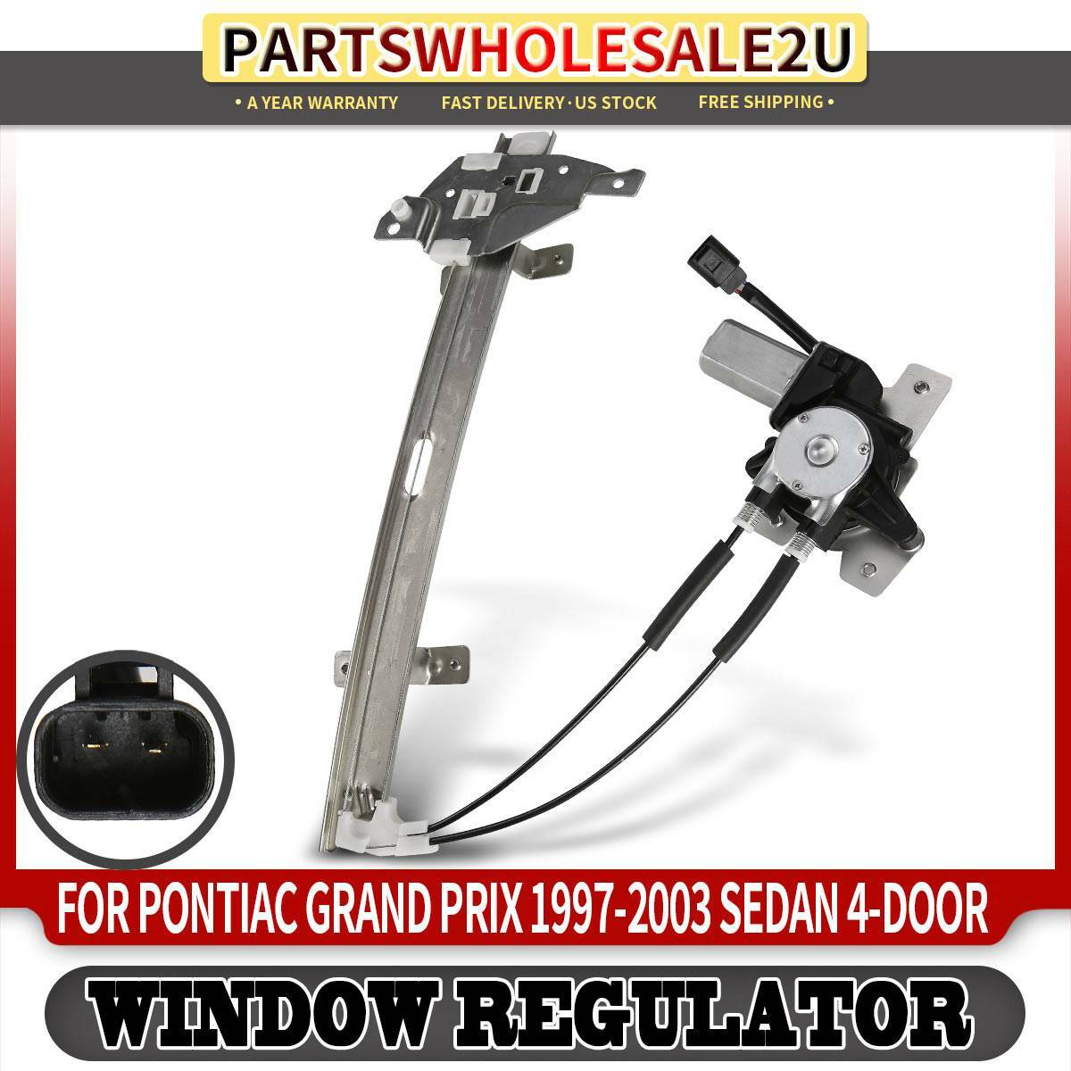 Front Left Power Window Regulator with Motor for Pontiac Grand Prix 97 ...