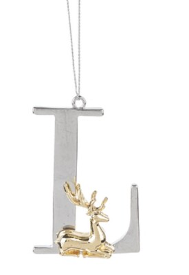 Ganz Elegant Silver Monogram Letter "L" Ornament Accented w/Gold ...