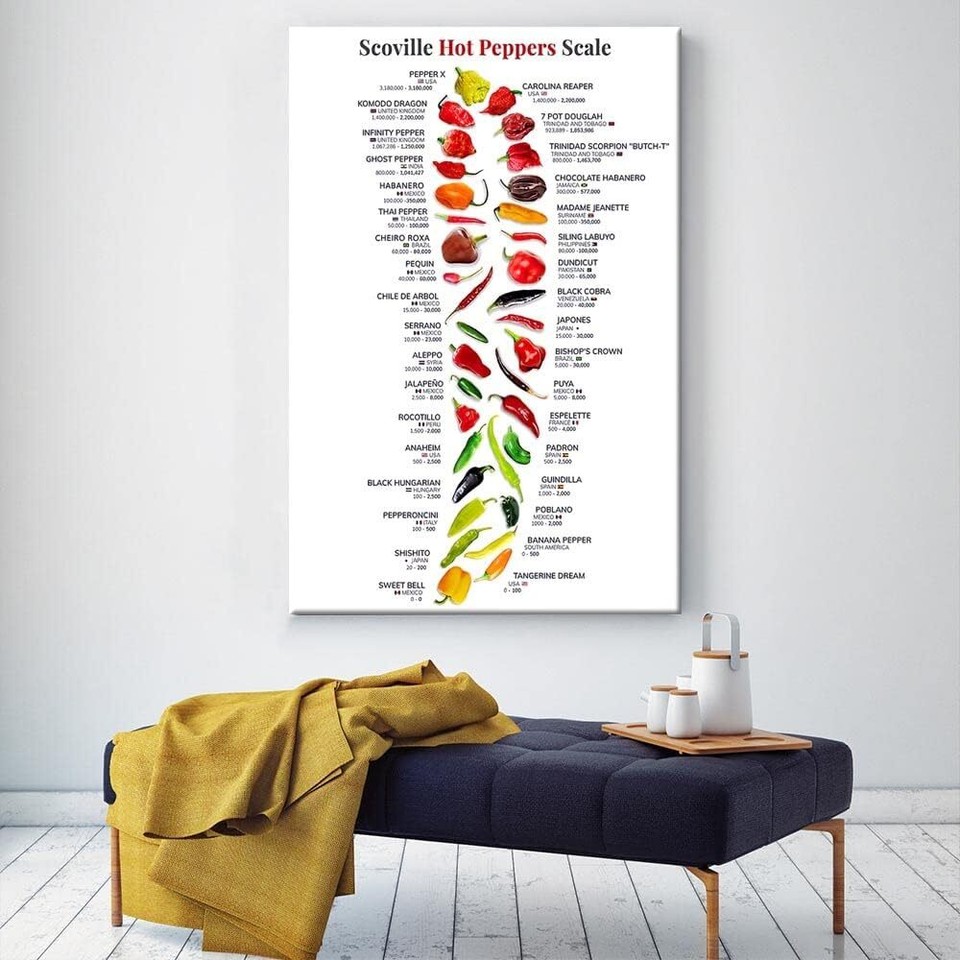 Scovill Hot Peppers Scale Poster Chilli Capsicum Knowledge Posters ...