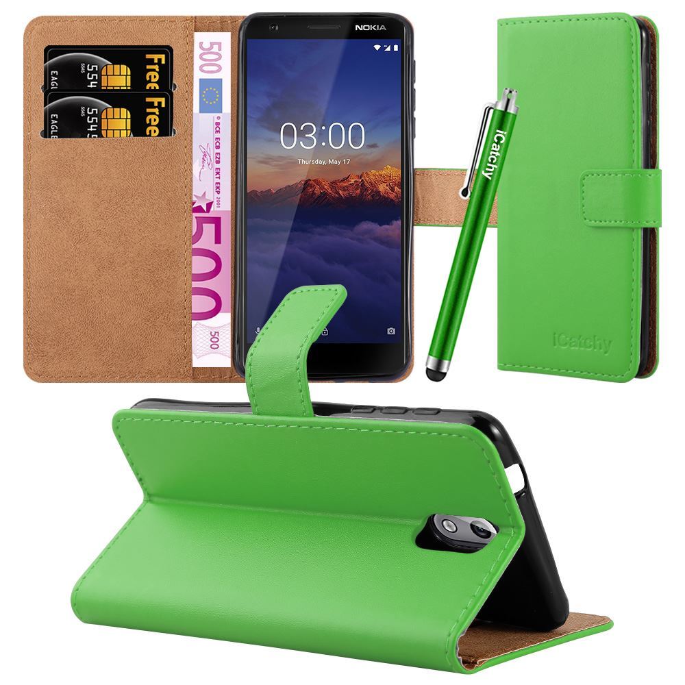 For Nokia 3.1 Phone Case Leather Wallet Book Flip Folio Stand View ...
