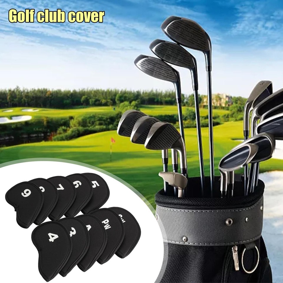 10pcs Golf Club Iron Head Covers Golf Head Protector Set Neoprene Golf ...