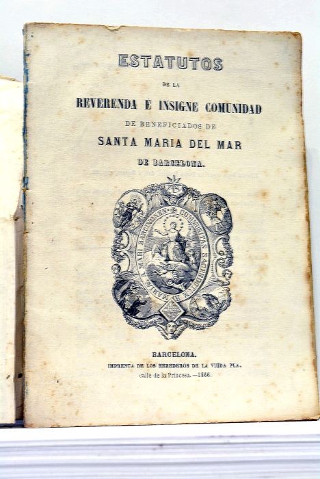 LIVRE ANCIEN ESTATUTOS SANTA MARIA DEL MAR REGLEMENT BARCELONA ...