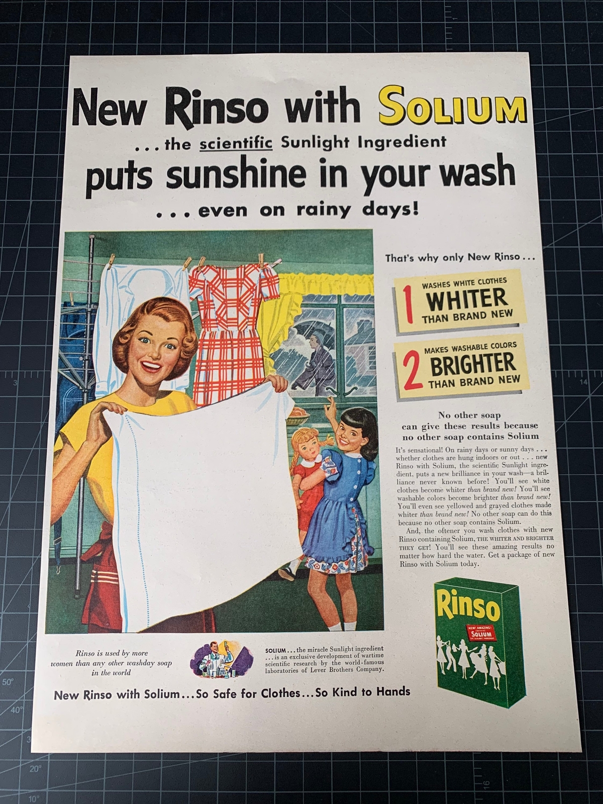 Vintage 1948 Rinso Detergent Print Ad | eBay