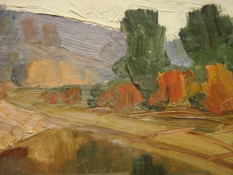 Ukrainian Soviet USSR Oil Painting Impressionism seascape river boats ...