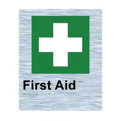 Brady Braille Sign - First Aid 220 x 180mm Stainless Steel | eBay