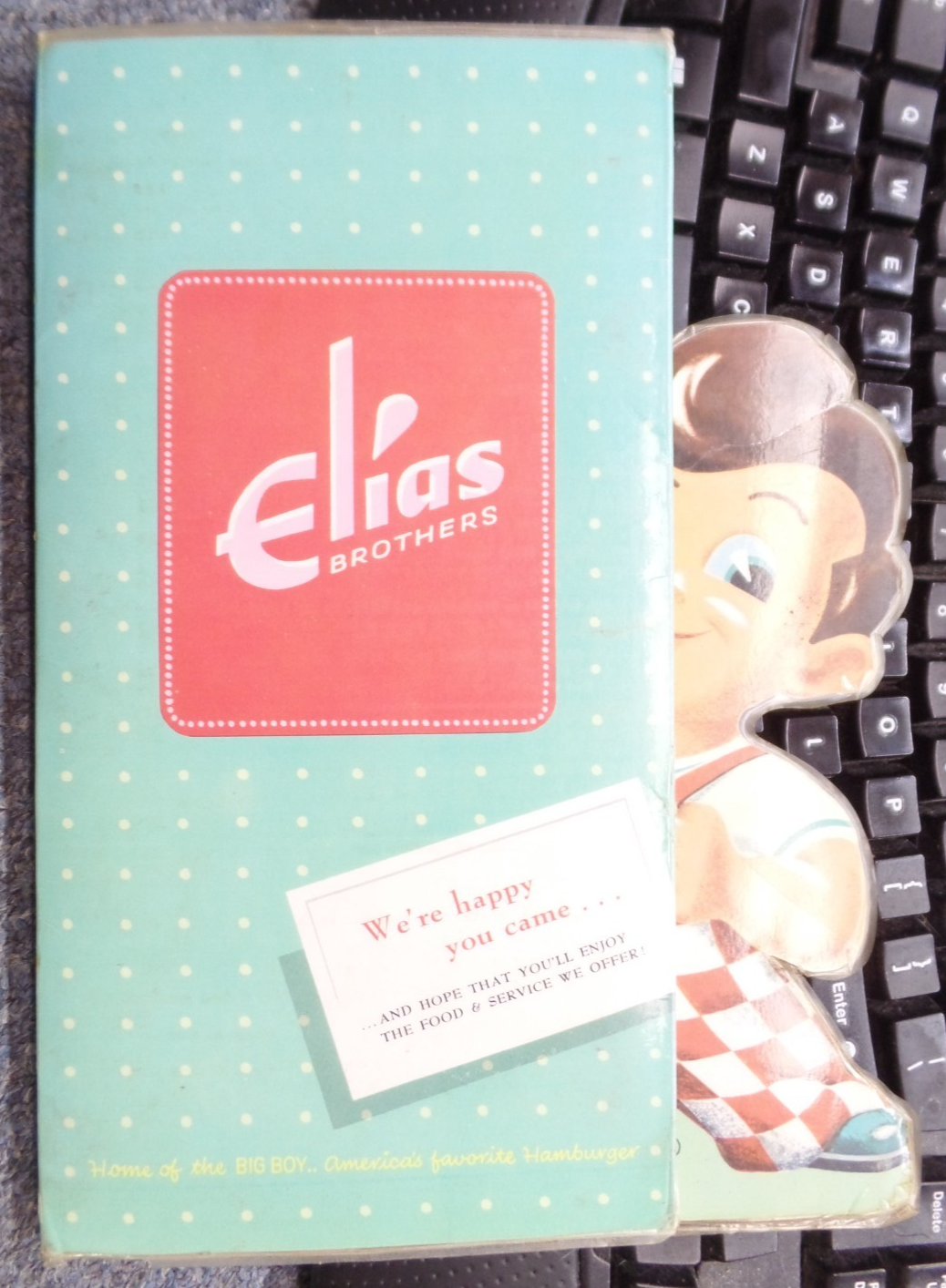 c.1960 Elias Brothers Big Boy Laminated Die-Cut Menu | eBay