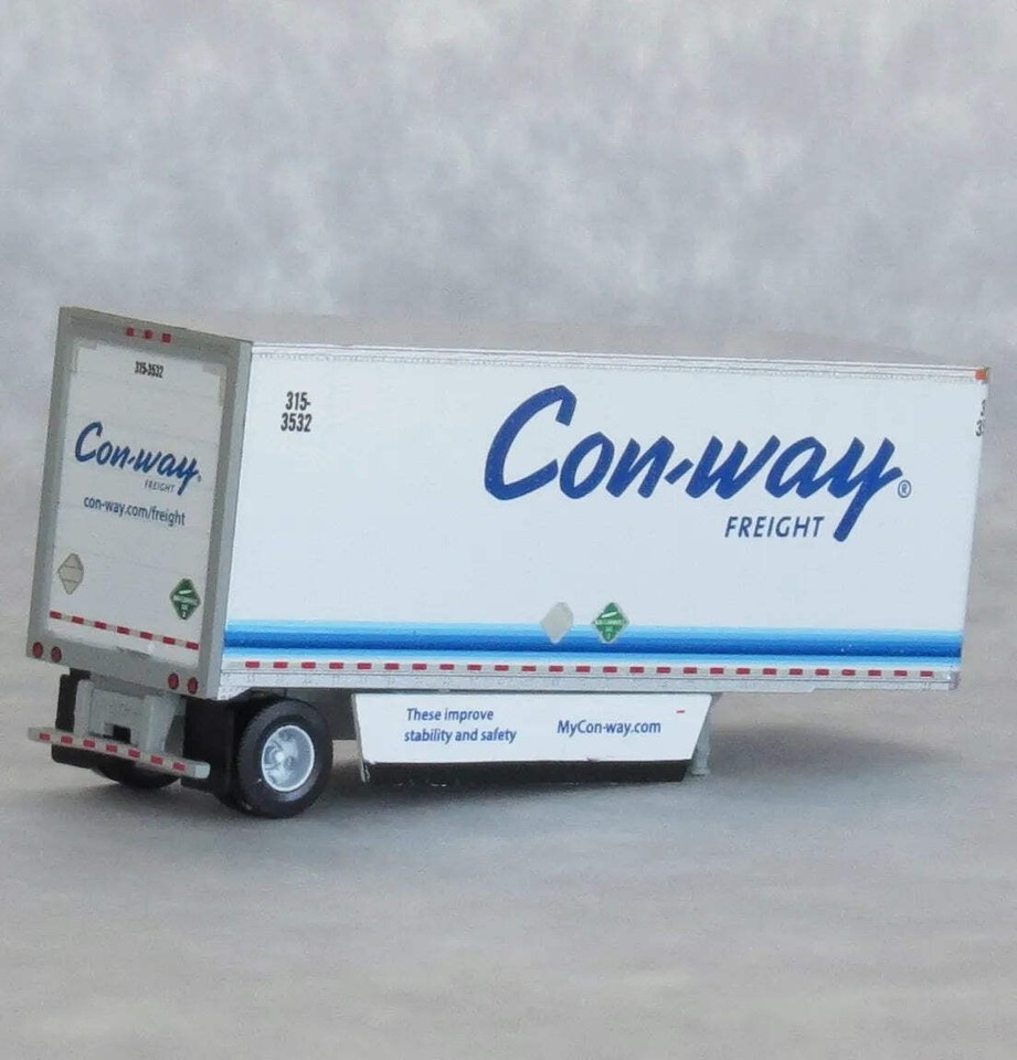 Trainworx 42891-07 N Scale 28′ Pup Semi Trailer Con-Way Freight 3153532 ...