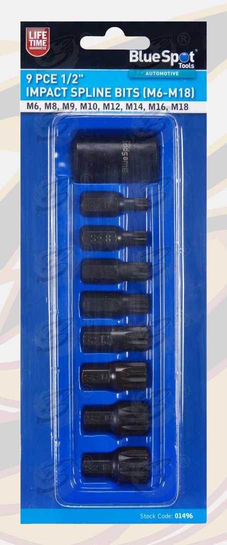 BLUESPOT IMPACT SPLINE BIT Sockets Set 1/2" Drive Impact Spline Sockets ...