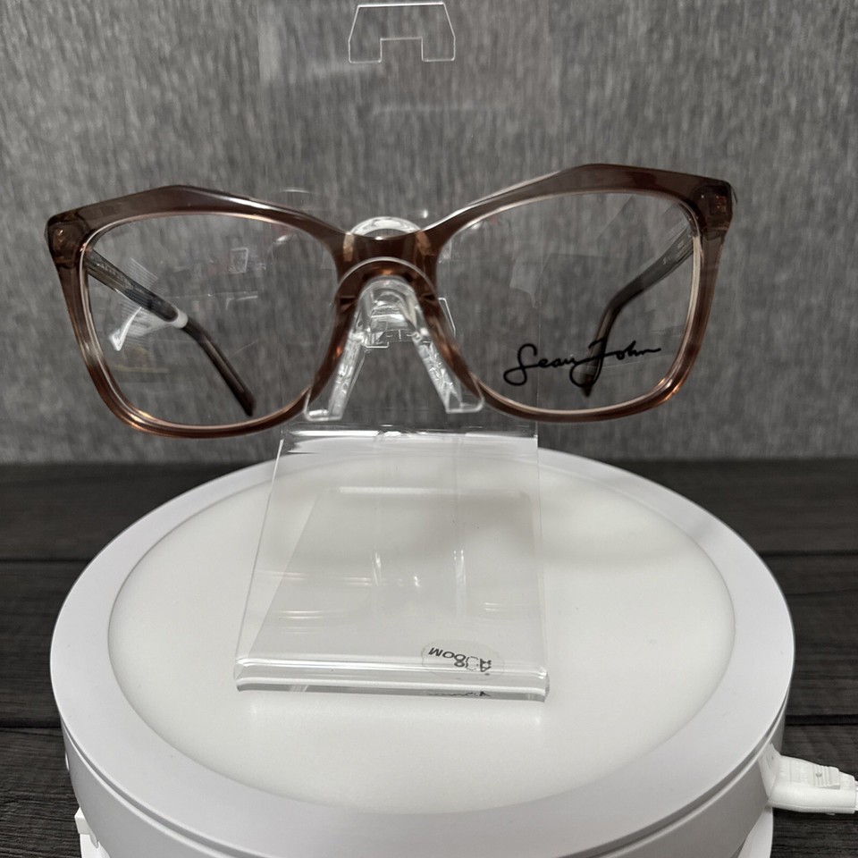 Sean John SJLO 6002 210 Brown Smoke Crystal Eyeglass Frames 54 18 145 ...
