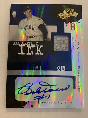 Bobby DOERR 2005 Playoff Absolute Memorabilia Ink Spectrum Relic AUTO ...