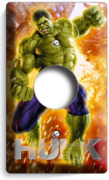 INCREDIBLE HULK LIGHT SWITCH OUTLET WALL PLATE COVER BOYS BEDROOM ROOM ...