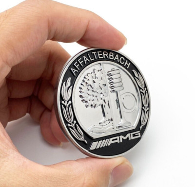 3D Zinc Glossy Front Hood Emblem Black Apple Tree Badge For AMG ...