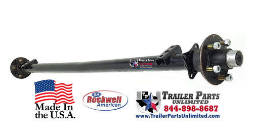 3.5K Trailer Axle 5 lug 73" Hub Face 58" Spring Center 60" WIDE FRAME 5 ...