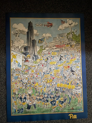 1985-86 JOHN JOHNS PITT UNIVERSITY OF PITTSBURGH 32X24 POSTER BARS ...