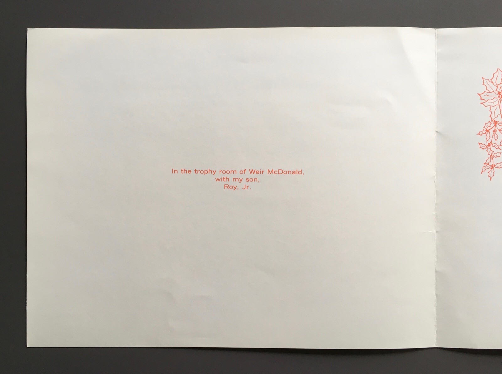 Vintage Roy Weatherby Inc. Christmas Card - Trophy Room of Weir ...