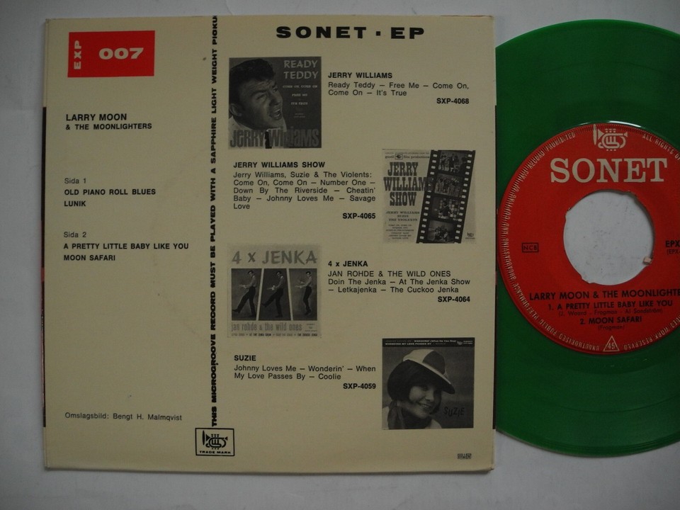 LARRY MOON & THE MOONLIGHTERS Old Piano Roll Blues + 3 EP 45 7" 1964 ...