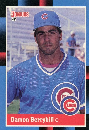 Damon Berryhill Baseball Card Rookie Card Chicago Cubs Don Russ 1988 ...