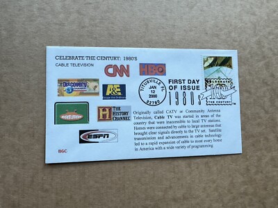 US Celebrate Century FDC #3190 (1980-06) +Cable TV =CNN +HBO ...