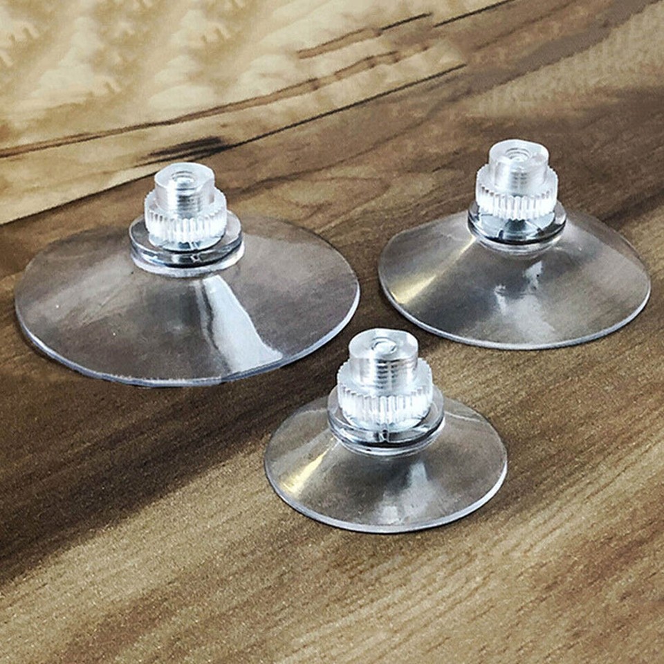 Clear Strong Suction Cups with M4 Screw Rod Knurled Hook Glass ...