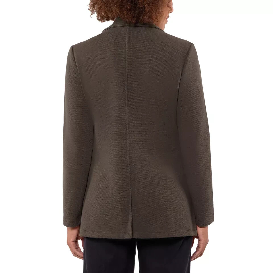 Matty M Women's The Knit Boyfriend Blazer, Pebble, Size L | eBay