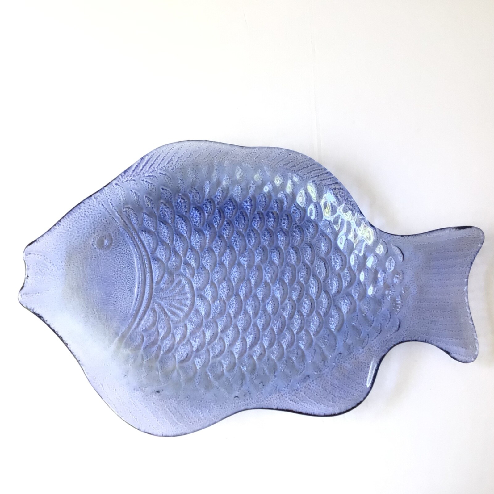 Blue Glass Fish Shaped Serving Platter, Sushi Tray, Fish Dish | eBay