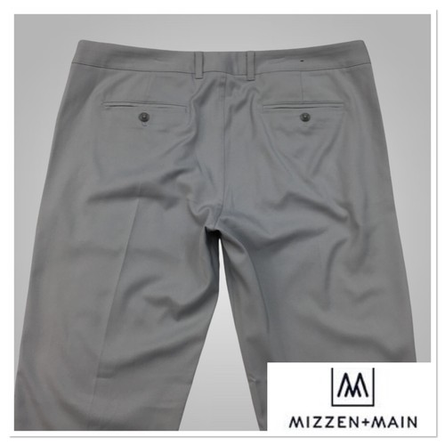 Mizzen & Main Baron Pants Mens Size 38x32 Chino Golf Performance Trim Fit Gray | eBay