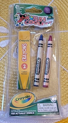 Worlds Coolest Crayola Crayons W/ Keychain Carrying Box Kids Novelty ...