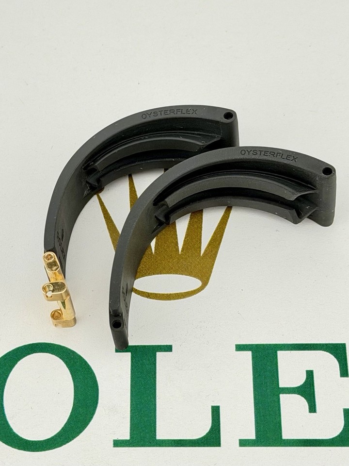 ROLEX 20mm OEM OysterFlex Strap + 18k YG Clasp End-Link BLADE Set (F+E ...
