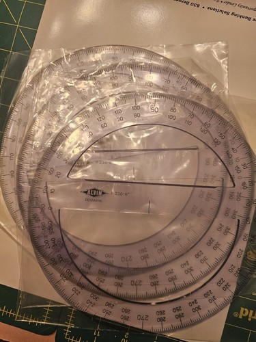 Set of 3 Alvin Drafting 360° Circular Protractor P238 Beveled Edges | eBay