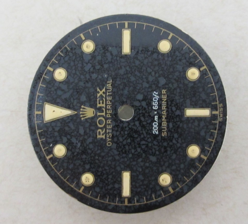 Vintage Rolex #6538 2-Line James Bond Sub Org TROPICAL Gilt Black ...