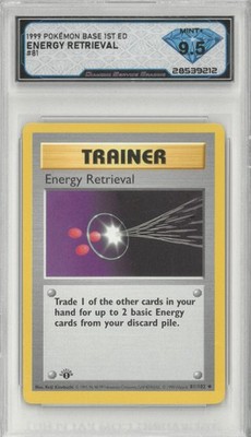 1999 Pokémon Base 1st Ed ENERGY RETRIEVAL #81/102 💎 DSG 9.5 Mint+ | eBay