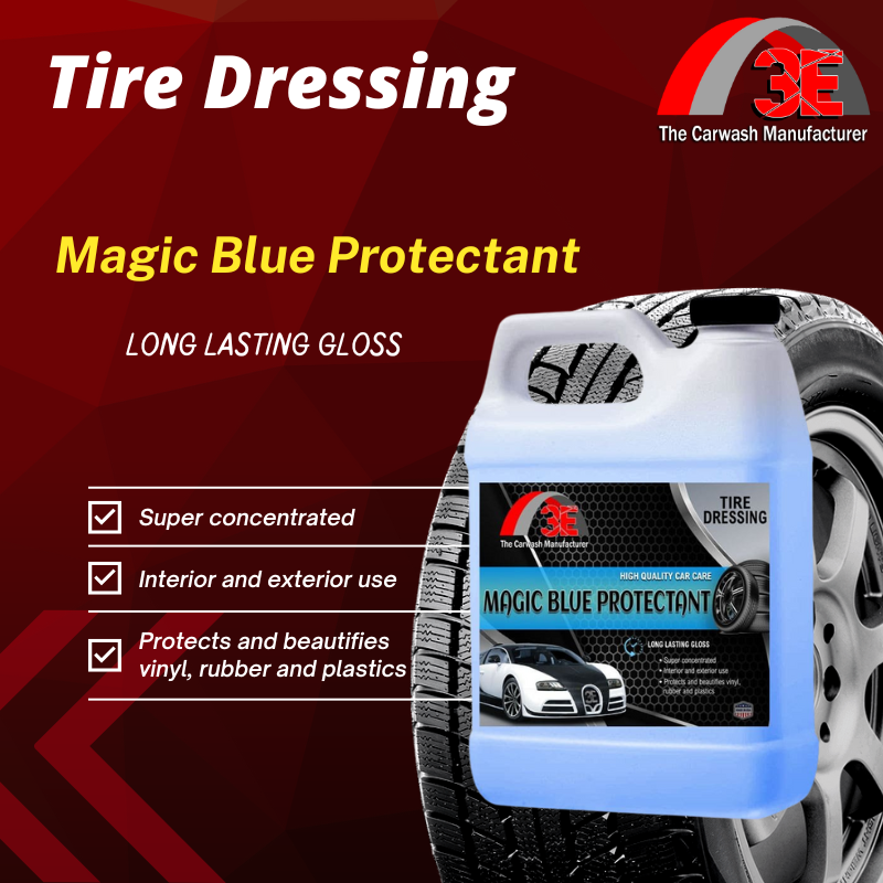 MAGIC BLUE TIRE DRESSING 64OZ WET LOOK TYRE SHINE GLOSS BLACK FINISH ...