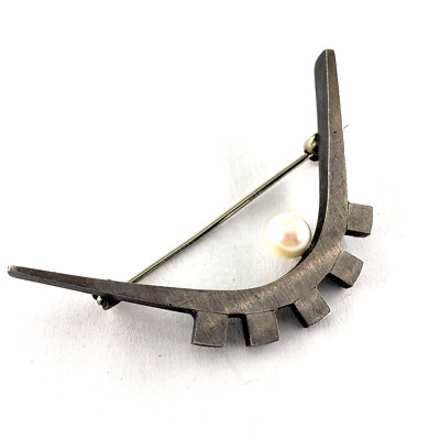 Vintage Sterling Silver Pin Brooch Pendant Pearl Steampunk Industrial ...