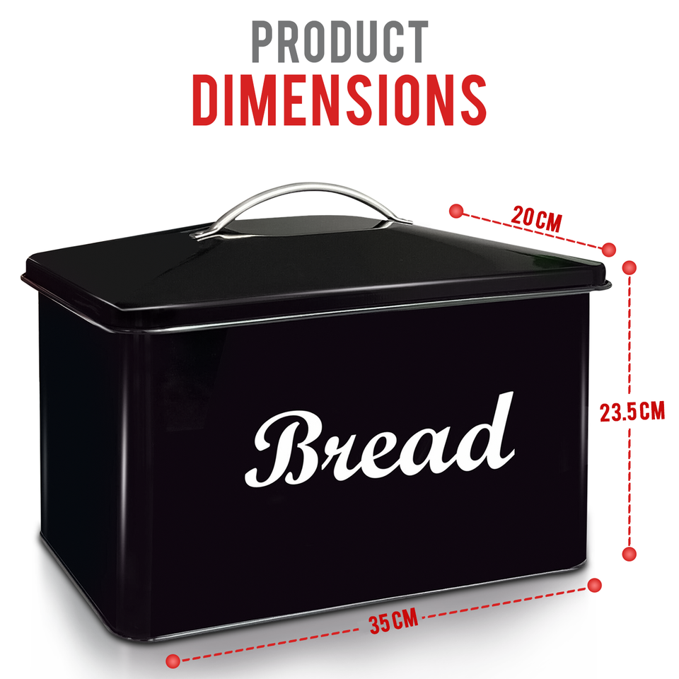 Vintage Style Bread Bin Large Stainless Steel Food Storage Retro Home ...