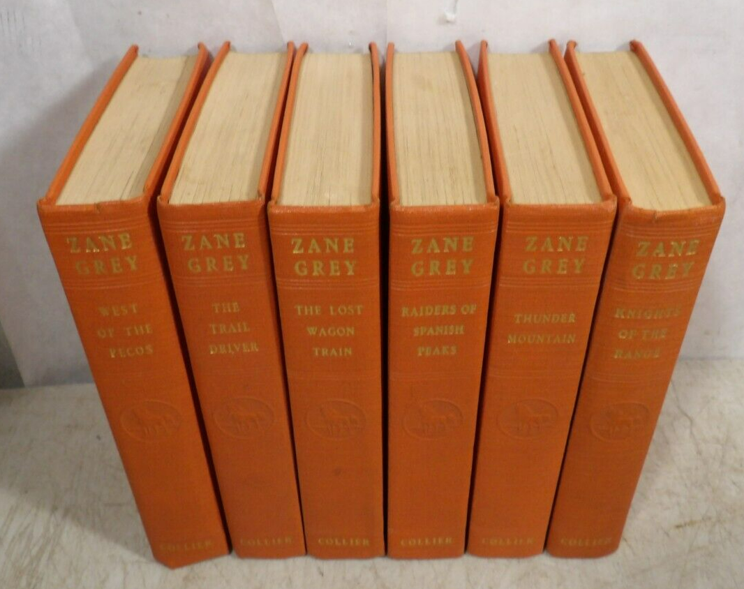 VTG/Antique Zane Grey 1930s 6 Hardcover Books Set Collier | eBay