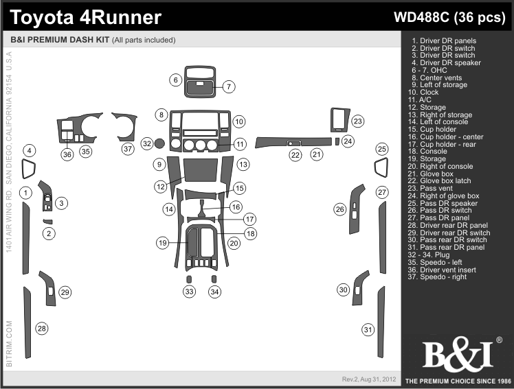 WOOD GRAIN DASH KIT FOR TOYOTA 4RUNNER | eBay
