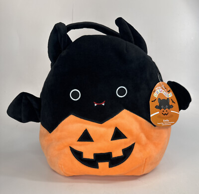 Squishmallow Emily The Bat In Pumpkin Treat Pail Trick Or Treat 2022 | eBay
