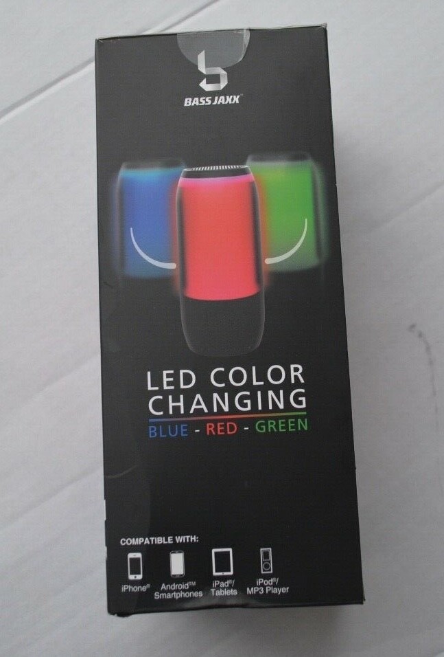 BASS JAXX ORIGIN AUX-IN SPEAKER, MULTI COLORS BLUE,/RED/GREEN AUXILLARY ...