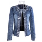 New Women Spring Vintage Denim Jacket Jeans Ladies Sequins Jackets Coat ...