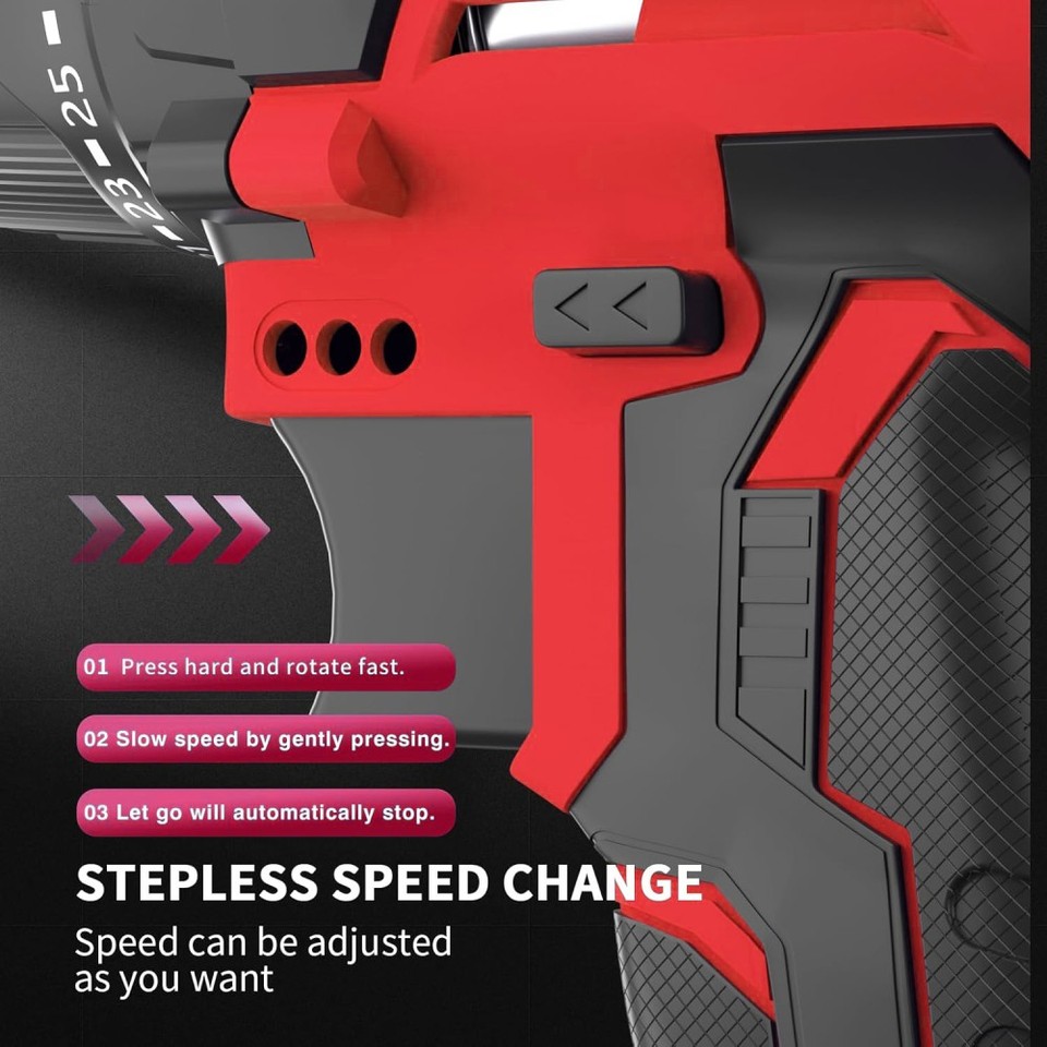 48V Cordless Hammer Drill Set with 2 Batteries, Impact Driver ...