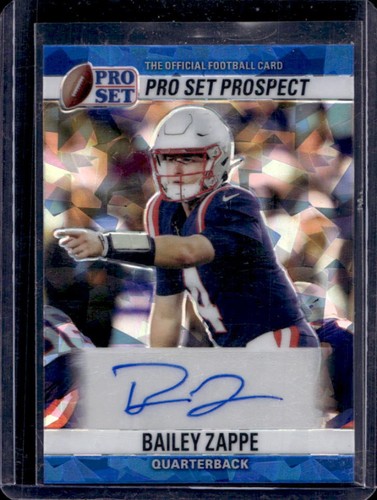 2022 Pro Set Metal Bailey Zappe 1990 Auto Crystal Blue RC #20/25 ...