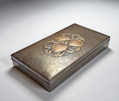 Antique Japanese Jungin Pure Silver and Wood Box with Relief Peaches | eBay