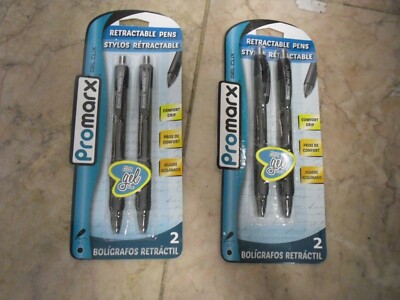 New ! 2 X 2PK Retractable Pen Gel Clix Comfort Grip Super Smooth 0.7mm ...