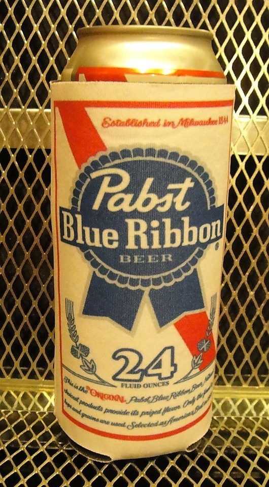 PBR PABST BLUE RIBBON Beer ~ NEW ~ 24oz TALL BOY KOOZIE Can Cooler FREE ...