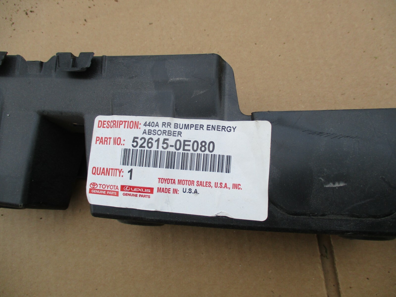 14 15 16 17 18 19 TOYOTA HIGHLANDER REAR BUMPER ENERGY ABSORBER OEM ...
