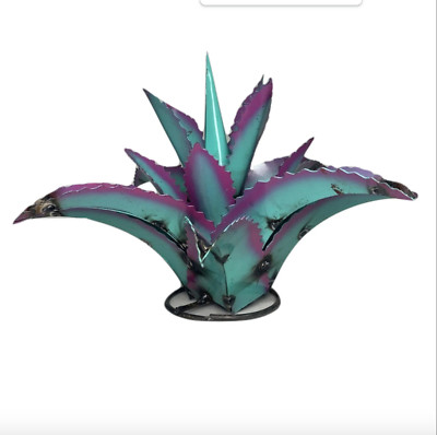 Decorative Rustic 13" Metal Agave TURQUOISE - Garden Art | eBay