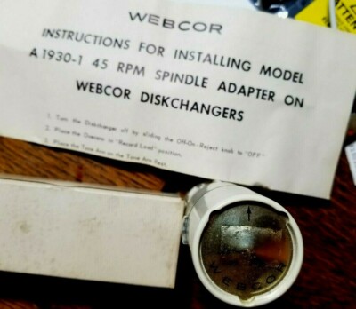 NOS WEBCOR 45 RPM Spindle Adapter record changer AB-1930-1 - FREE ...