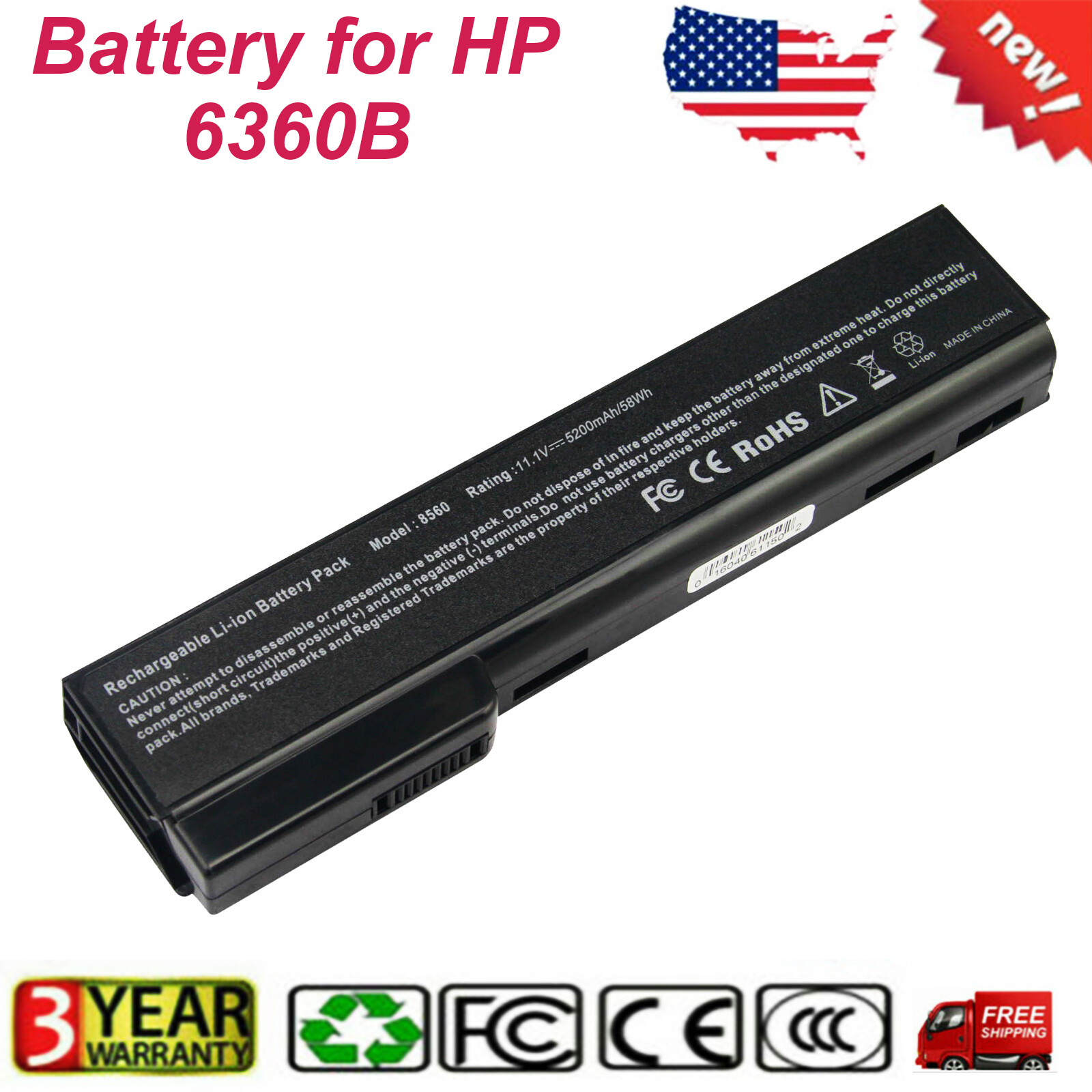 CC06 Battery For EliteBook 8460W 8460P 8560P 8470P ProBook 6560b 6460b ...