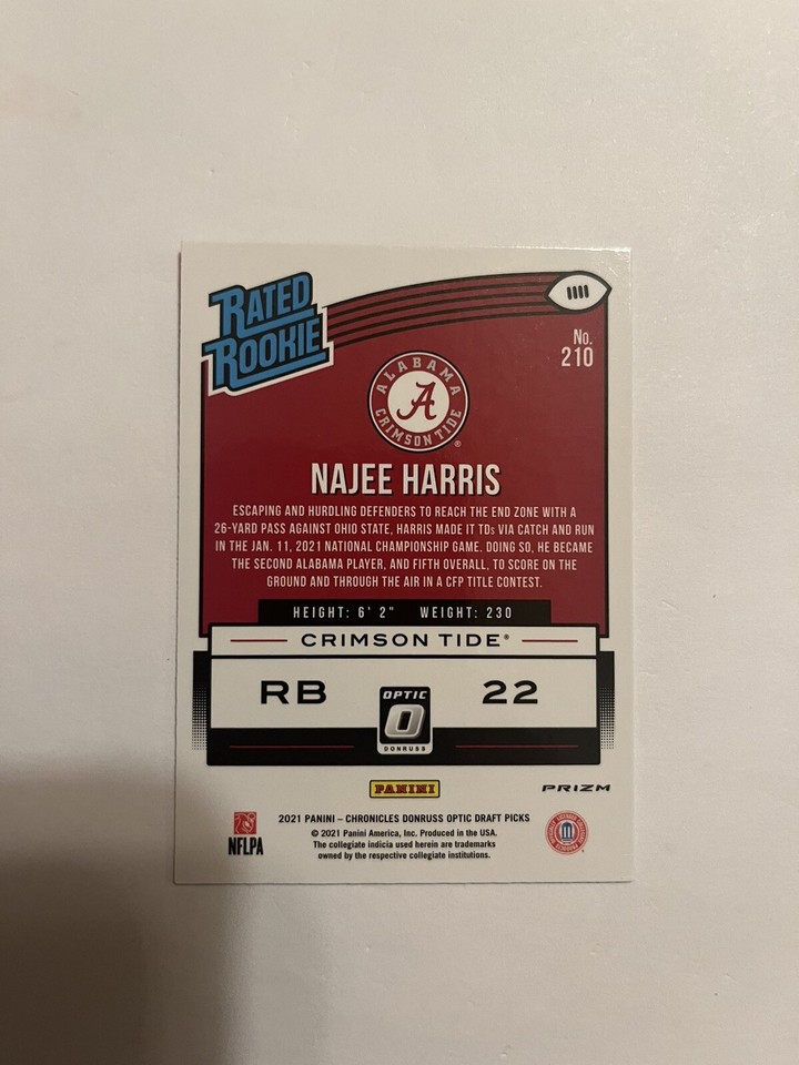 2021 Panini pink Draft Picks - Donruss Optic Rated Rookie #210 Najee ...