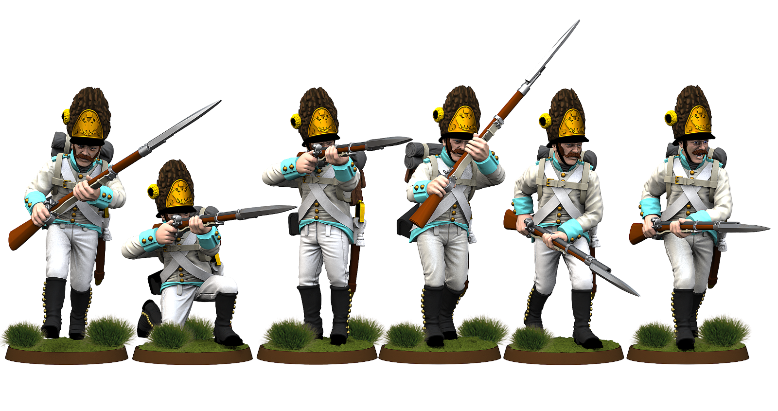 UNPAINTED Austrian German Grenadiers Skirmish 28mm Wargames ...